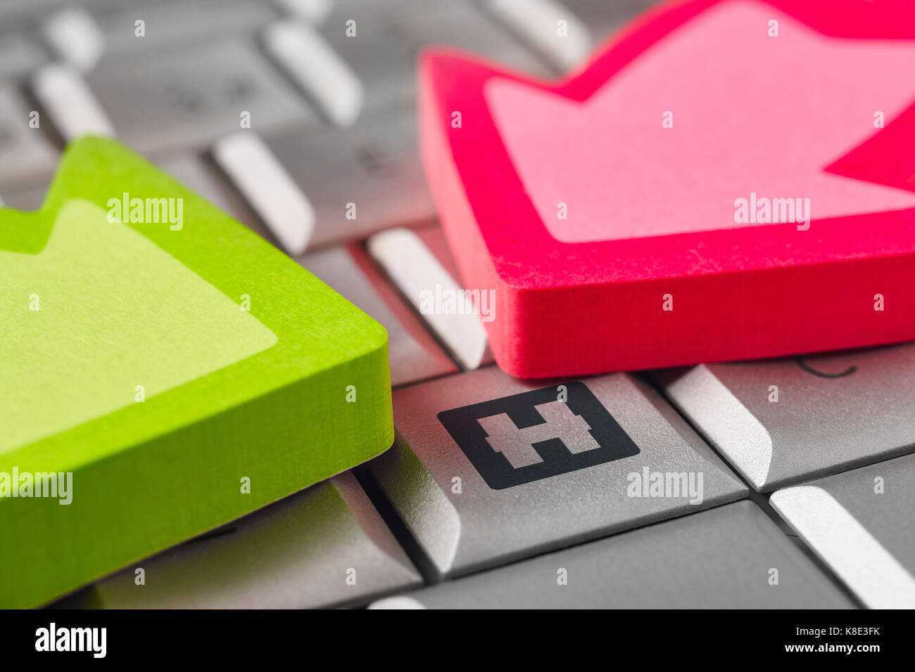 Hospital symbol on a computer keyboard. Healthcare background Stock ...