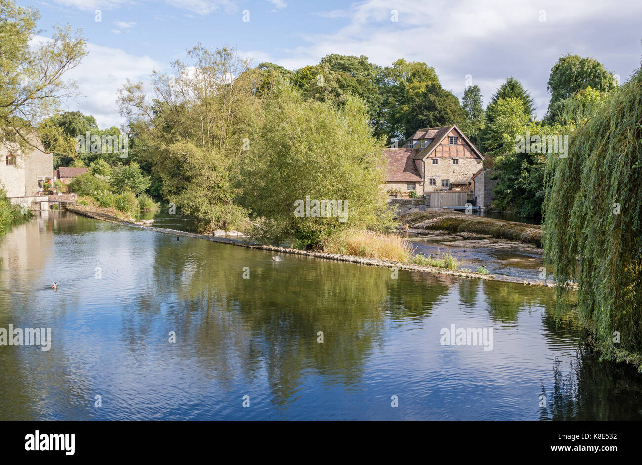 The Weir on the River Teme at Ludlow, Shropshire, England, UK Stock ...