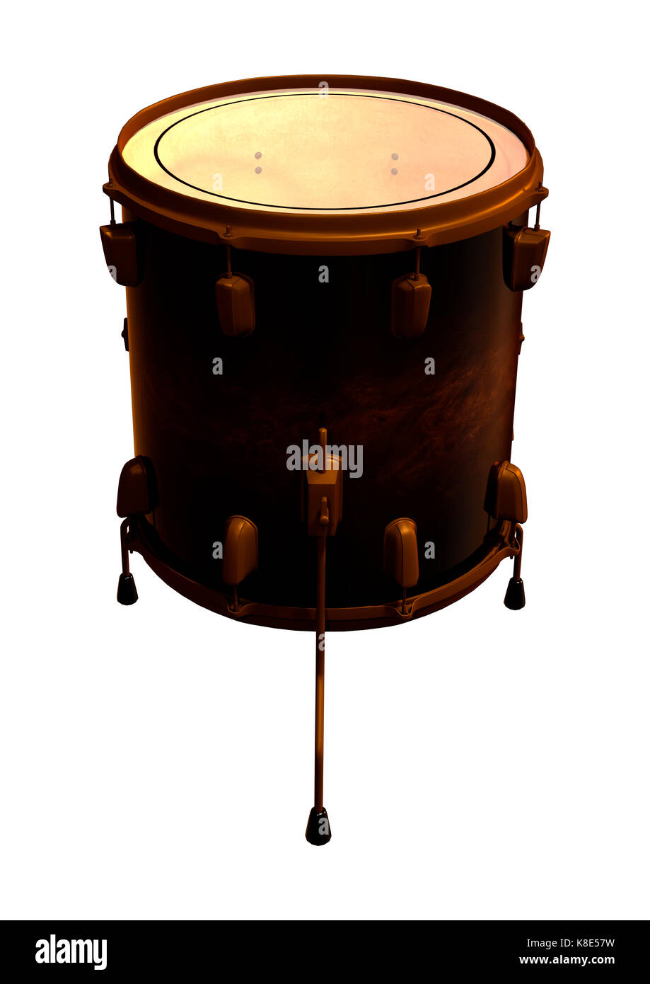 3D rendering of a floor tom drum isolated on white background Stock ...