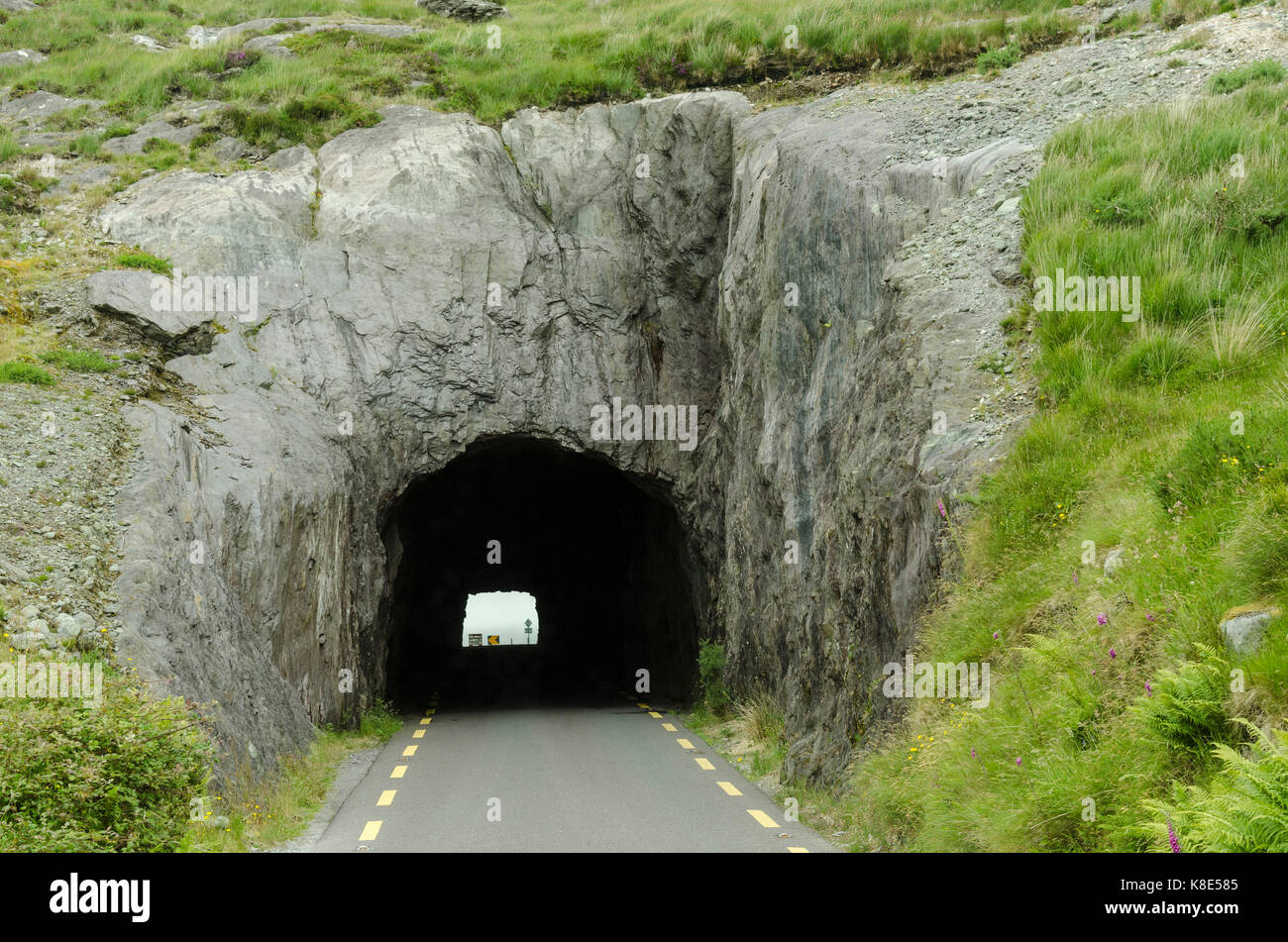 Ireland, road tunnel of the Kenmare Road with Glengarriff, Irland ...