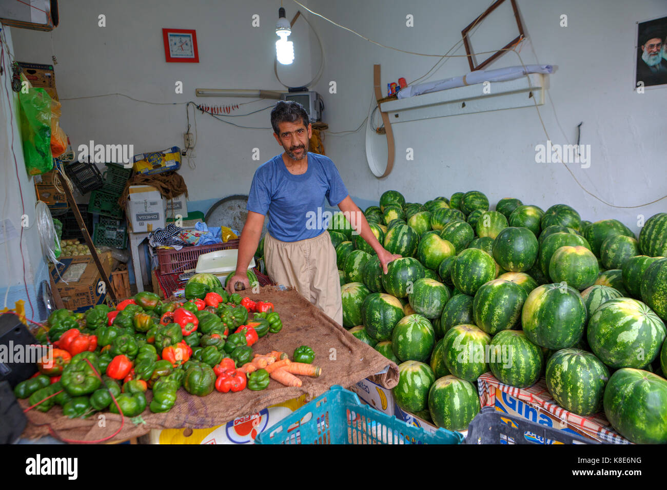 Fars Province, Shiraz, Iran - 18 april, 2017: Vegetable shop on a city ...
