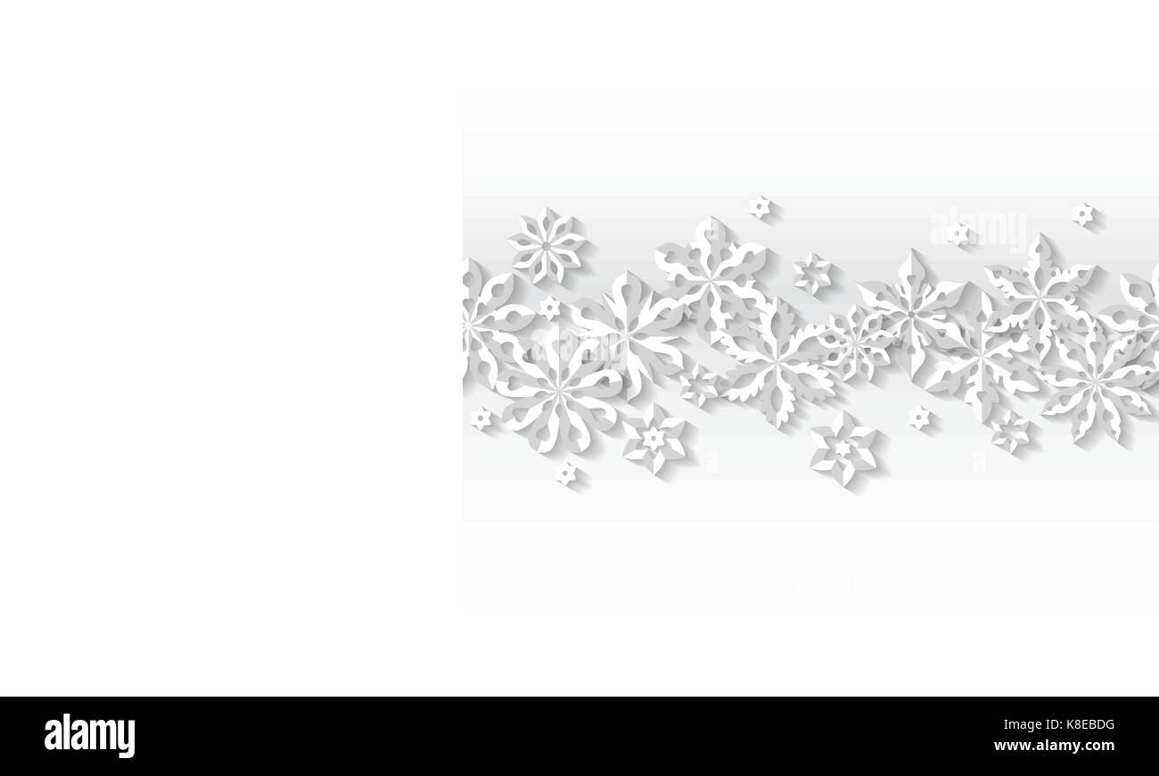 Seamless border white snowflakes Stock Vector Image & Art - Alamy