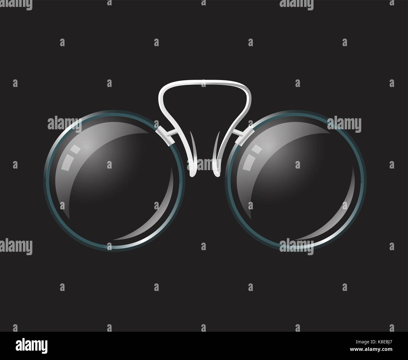 Vintage eyeglasses pince-nez - modern vector realistic isolated object ...