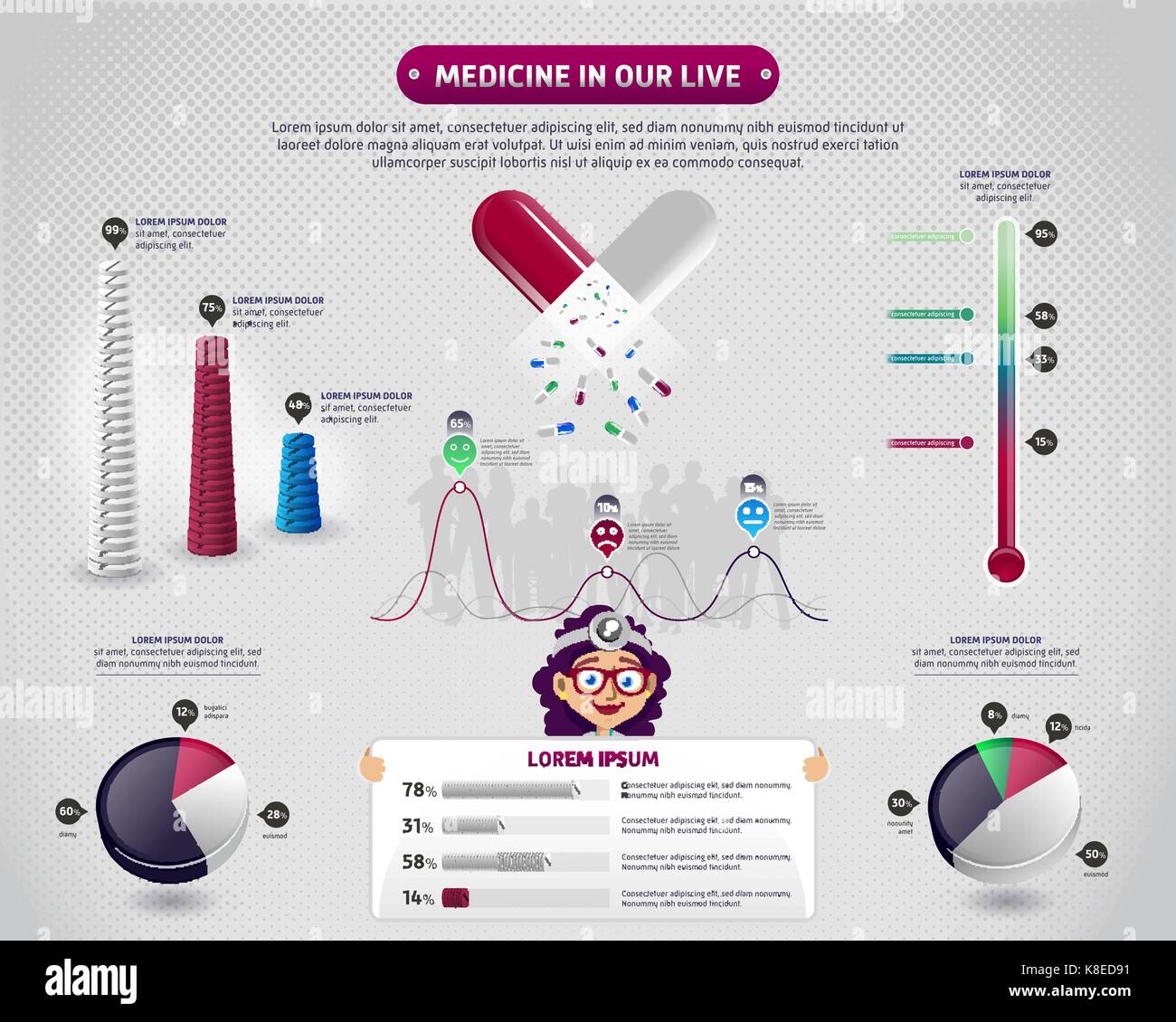 Pills Statistic Infographics Vector Stock Vector Image & Art - Alamy