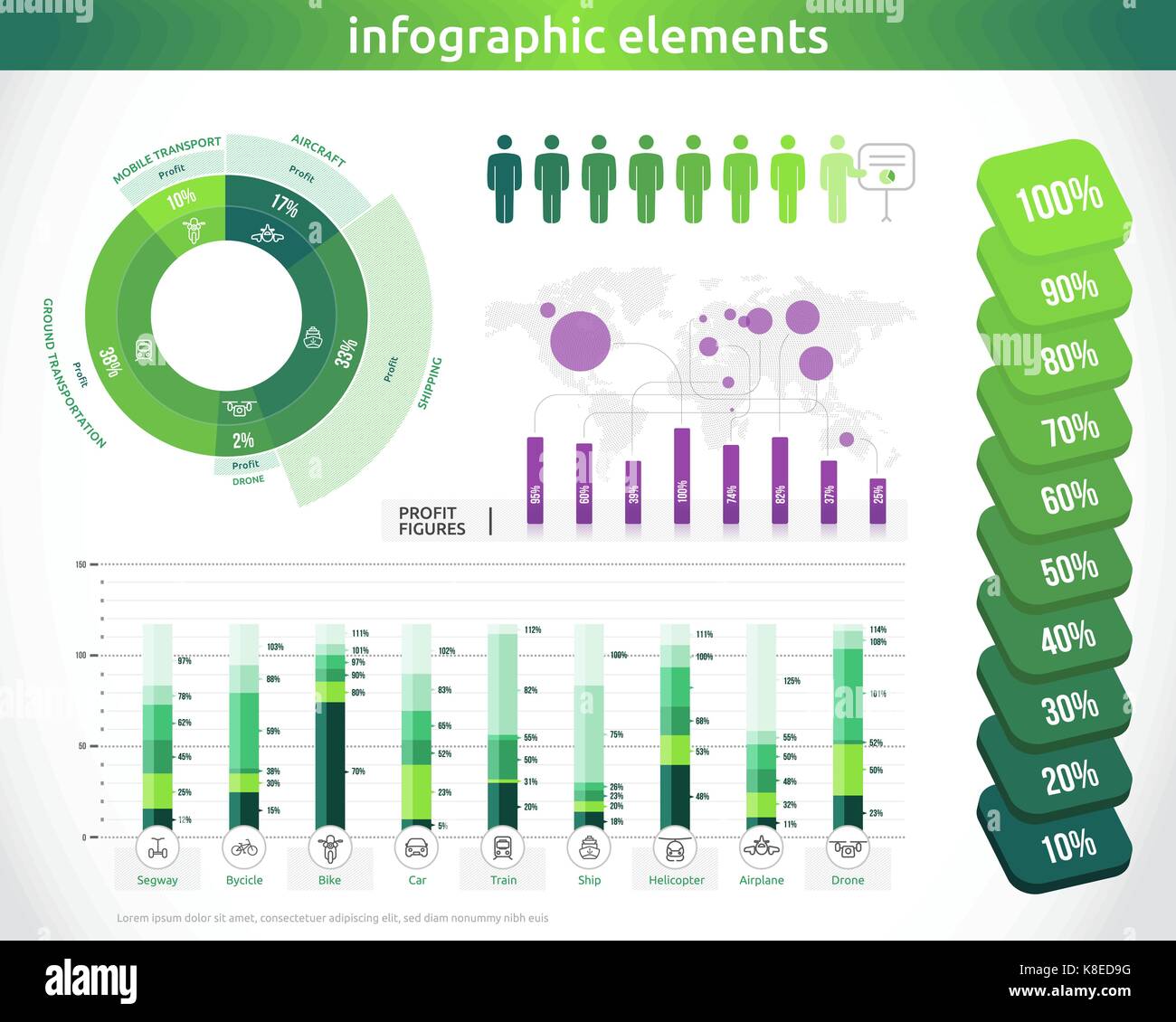 Logistics Infographic Transportation Statistic Charts Stock Vector ...