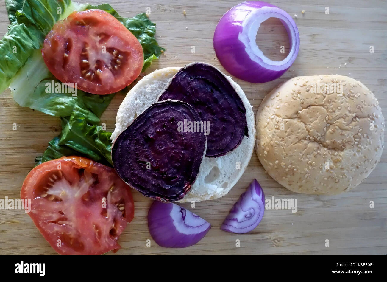 Preparation of Vegetarian Beetroot Burger Stock Photo - Alamy