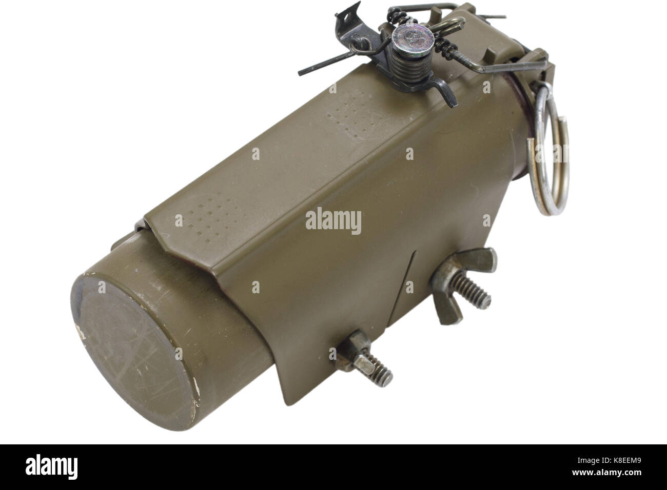 Trip flare mine isolated on white Stock Photo - Alamy