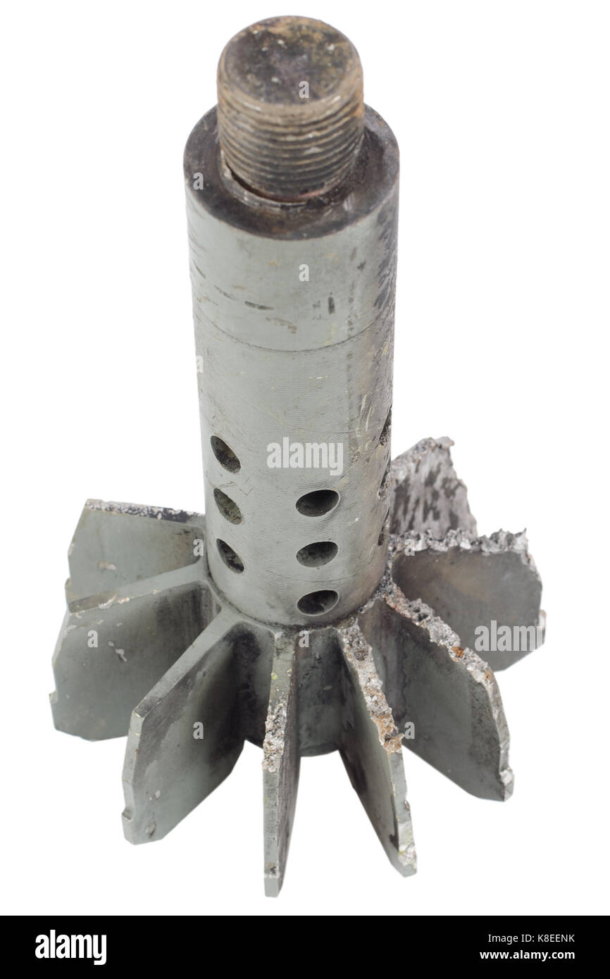 fragment of mortar bomb isolated Stock Photo - Alamy