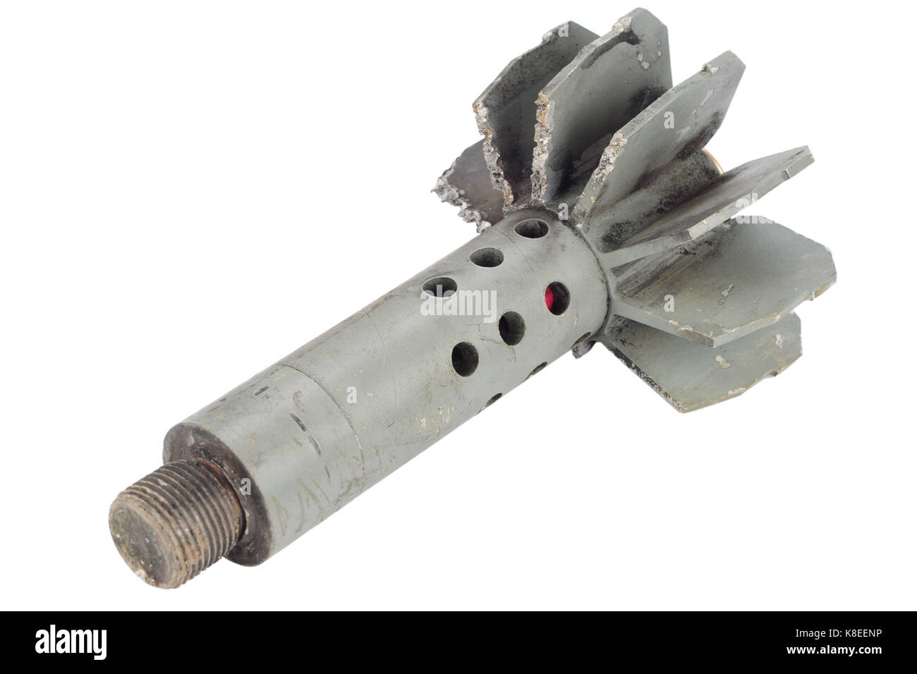 fragment of mortar bomb isolated Stock Photo - Alamy