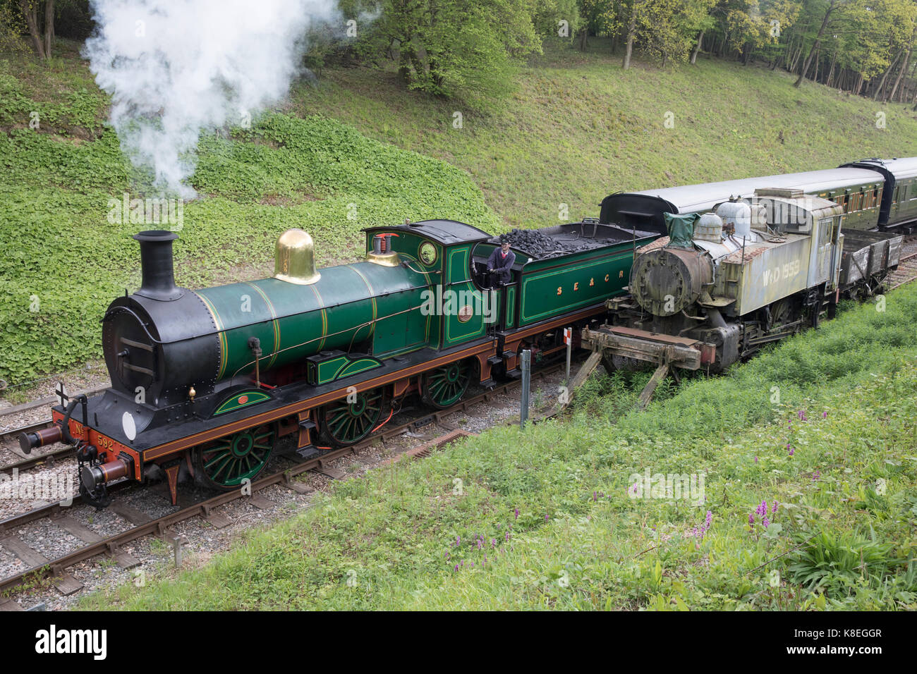Steam Trains On Bluebell Railway Stock Photo - Alamy