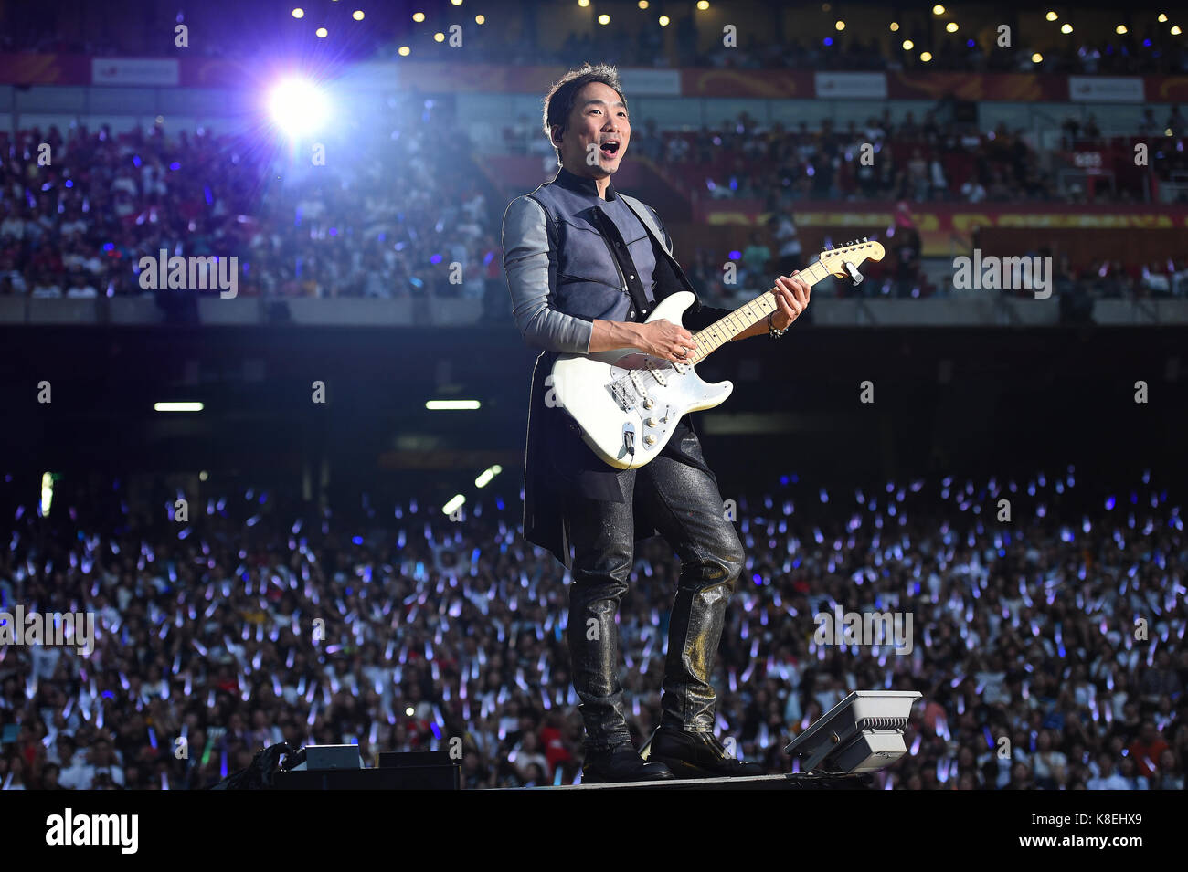 Members of Taiwanese rock band Mayday perform at 'Mayday 2017 Life Tour ...