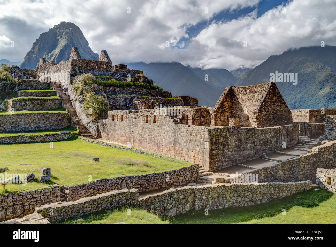 Ruins of old buildings in Machu Picchu, city of Incas in Peru Stock ...