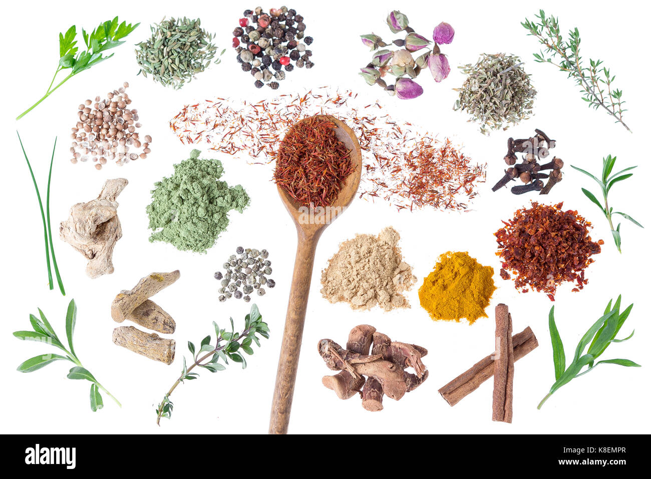 Dried flowers saffron spice Cut Out Stock Images & Pictures - Alamy