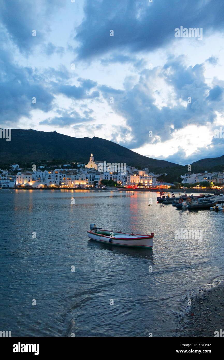 Cadaques sunset. Romanticism in the Mediterranean Sea. The village of ...