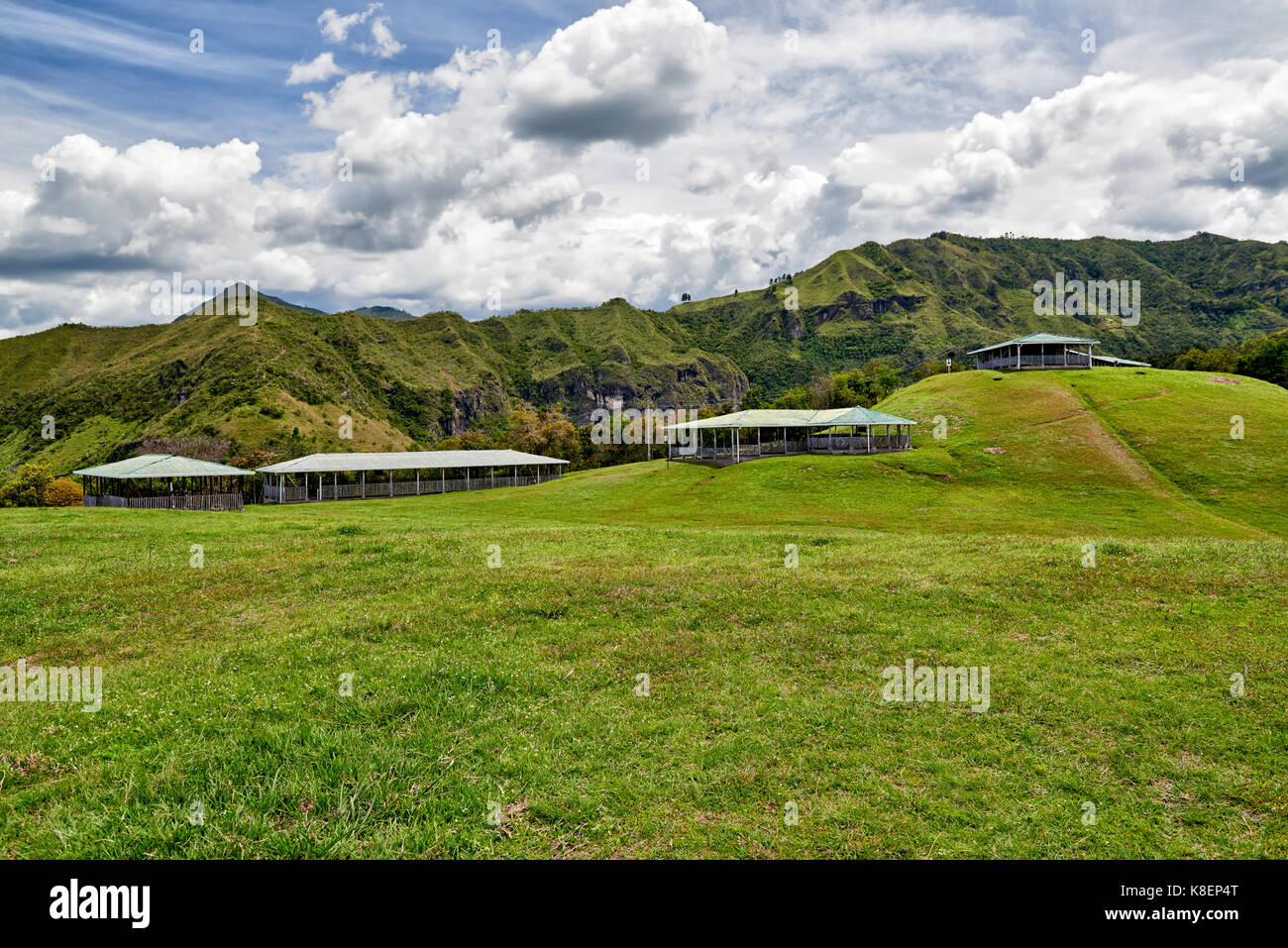 landscape of Andes mountains with tombs of Tierradentro, Inza, Colombia ...