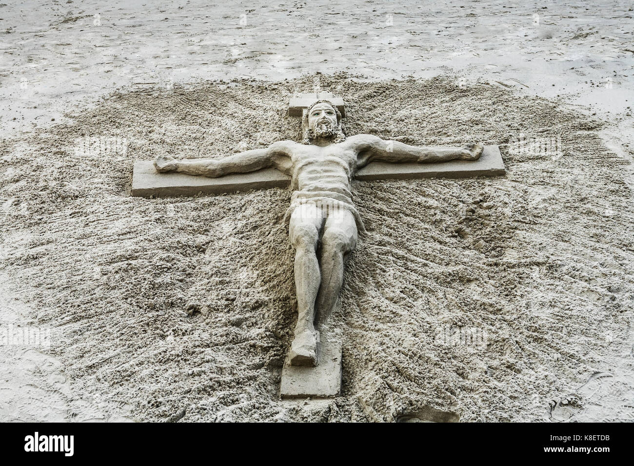 Jesus Christ sand sculpture Stock Photo - Alamy