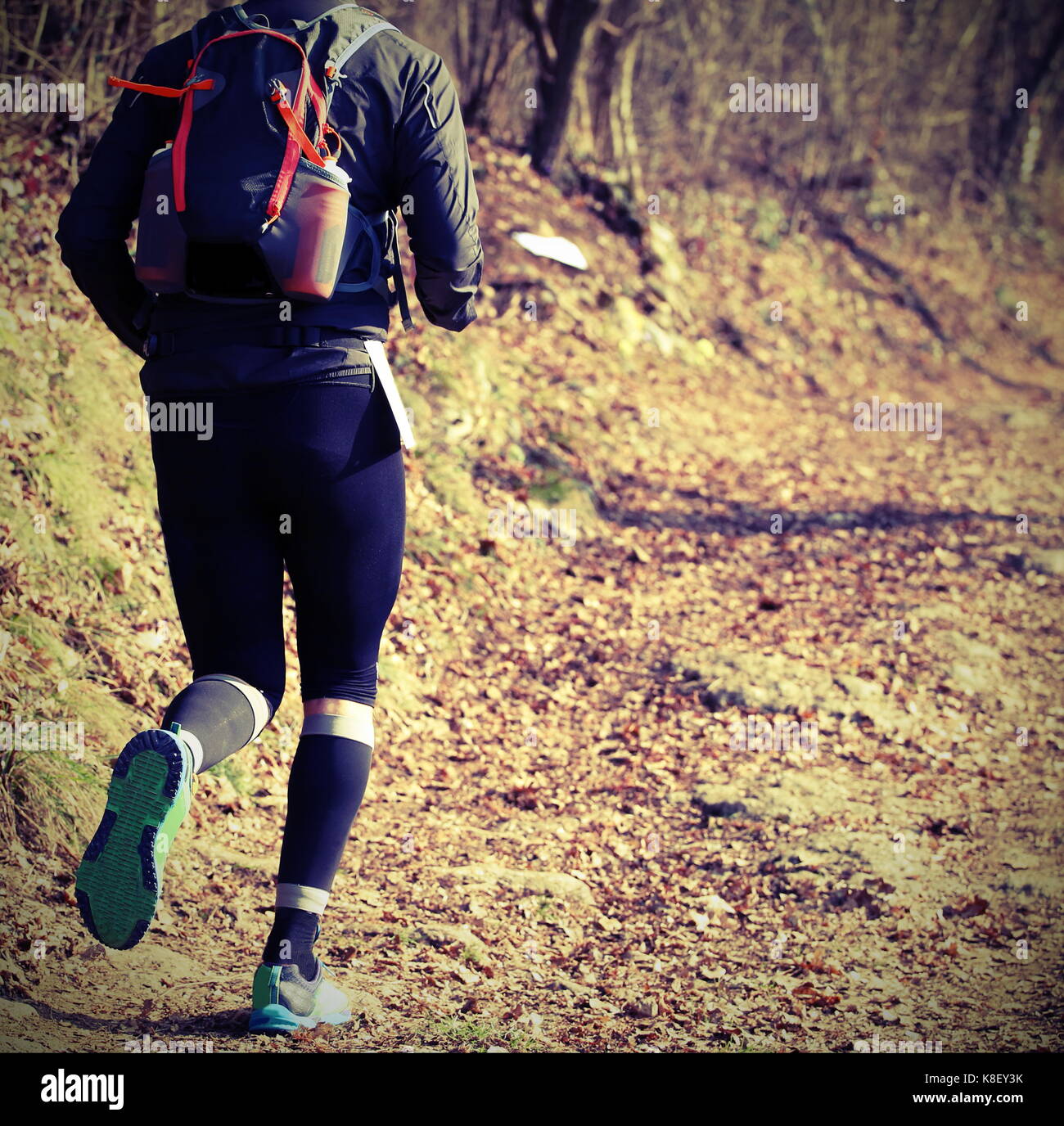 legs of a single fast runner during cross-country running Stock Photo ...