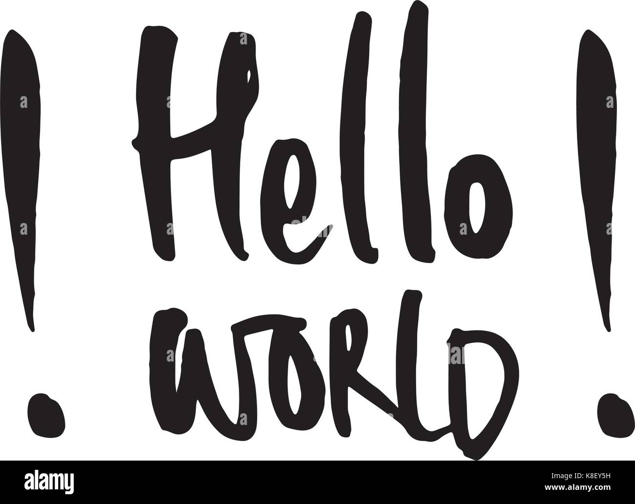 Hand drawn word -Hello world . Lettering design for posters, t-shirts ...