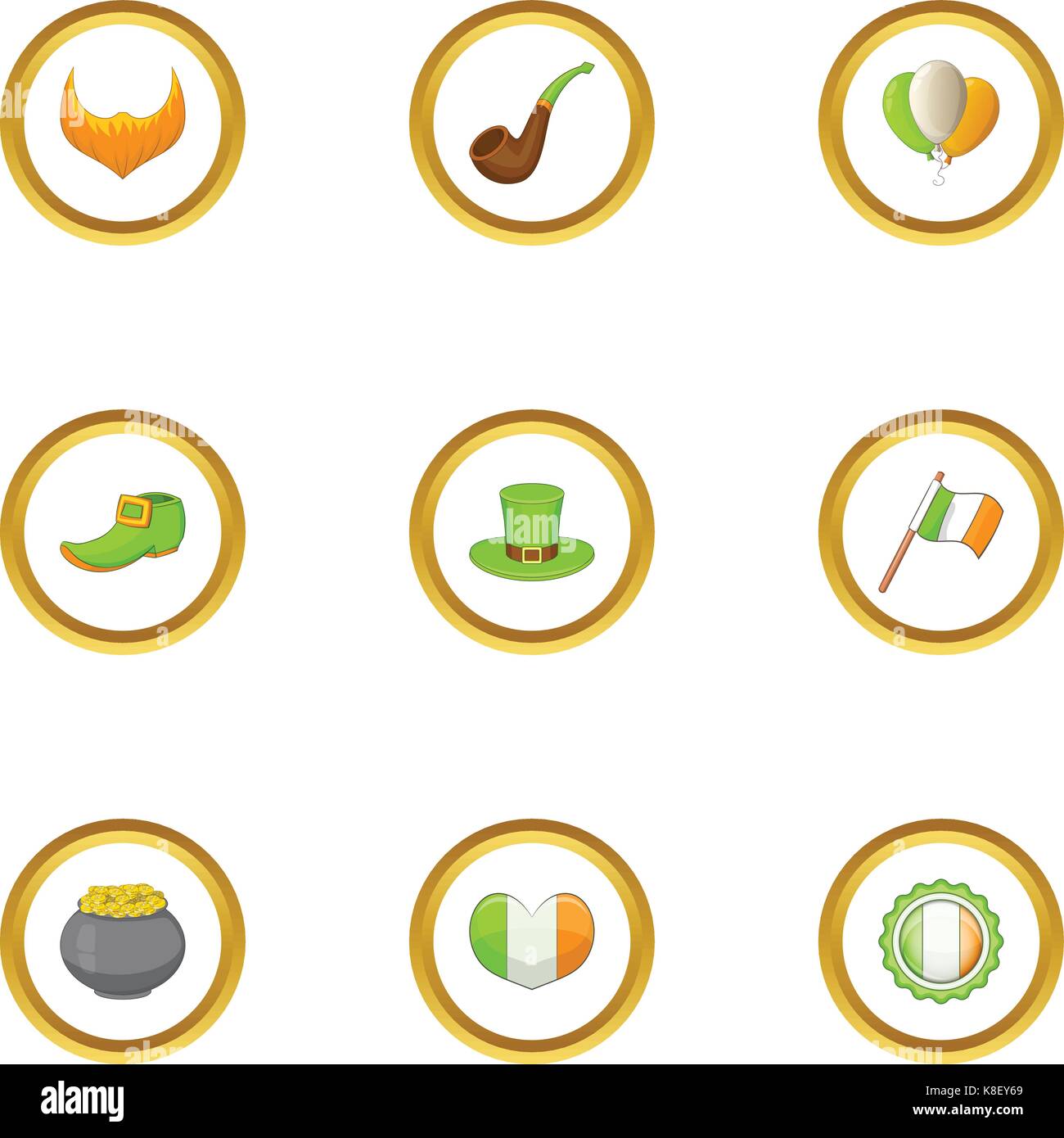 Irish day icons set, cartoon style Stock Vector Image & Art - Alamy