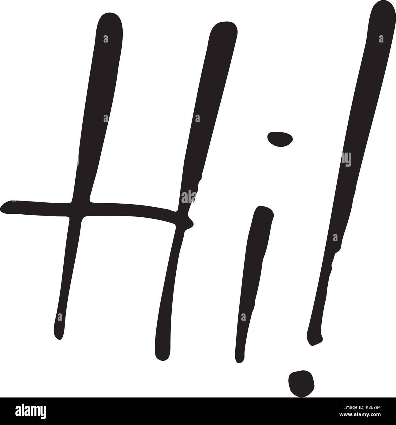 Hand drawn word- Hi. Lettering design for posters, t-shirts, cards ...