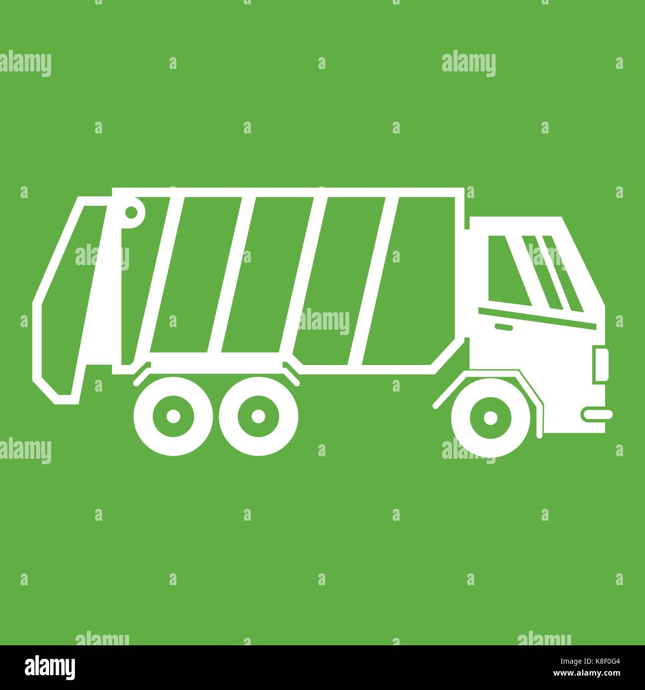 Garbage truck icon green Stock Vector Image & Art - Alamy