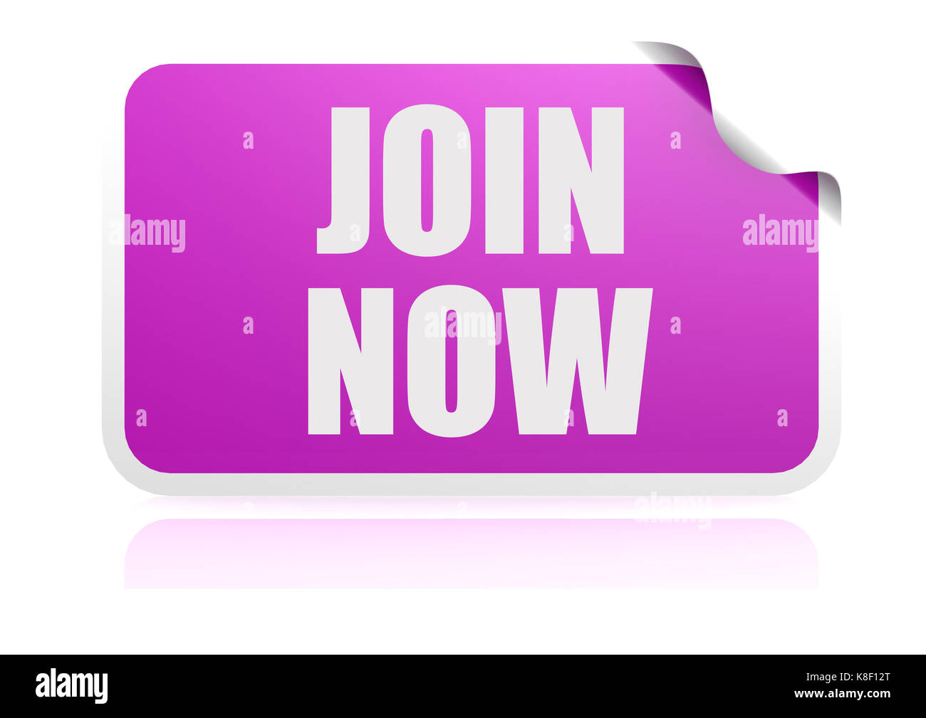 Join now purple sticker Stock Photo - Alamy