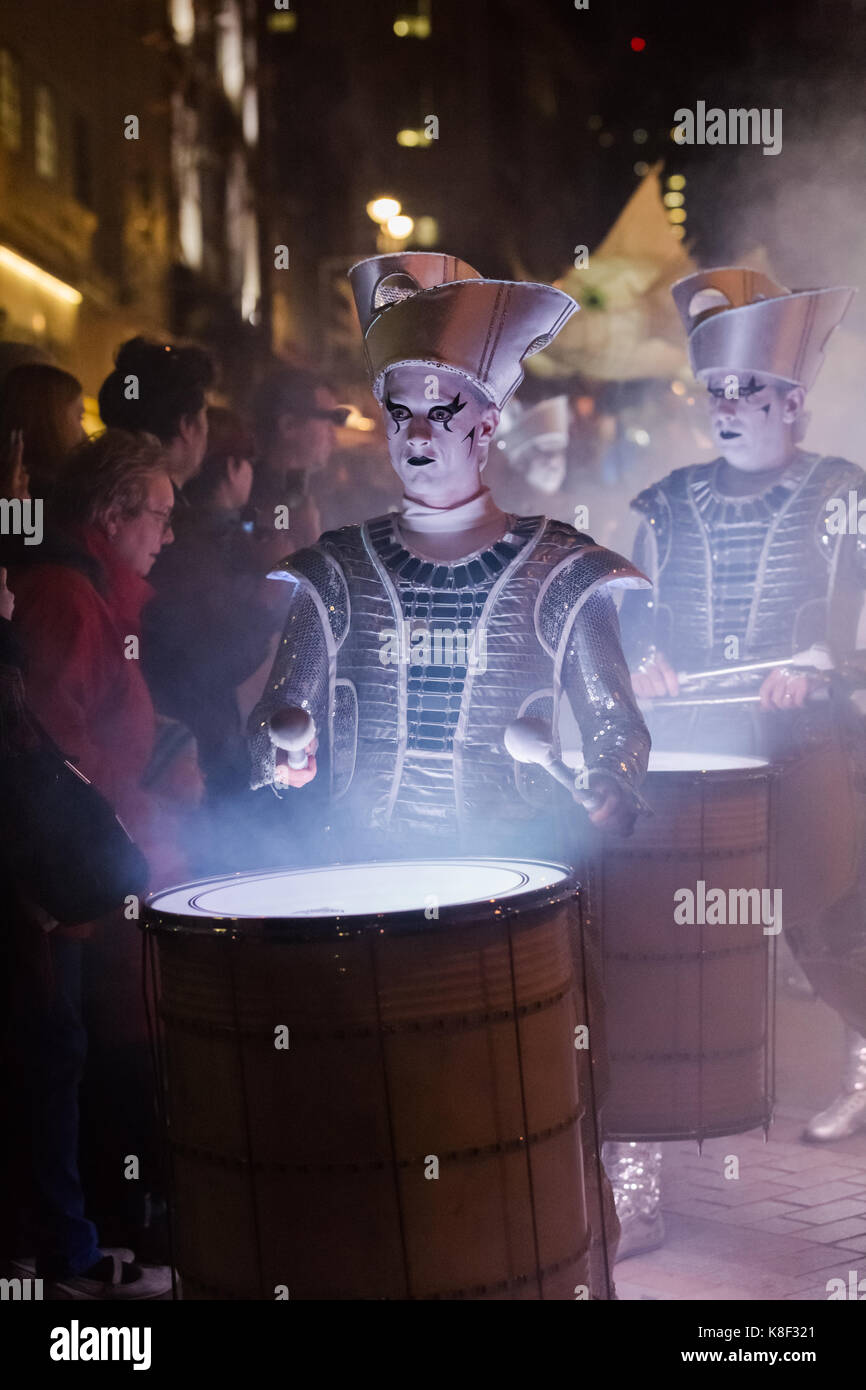 The sparks drummers drumming Stock Photo - Alamy