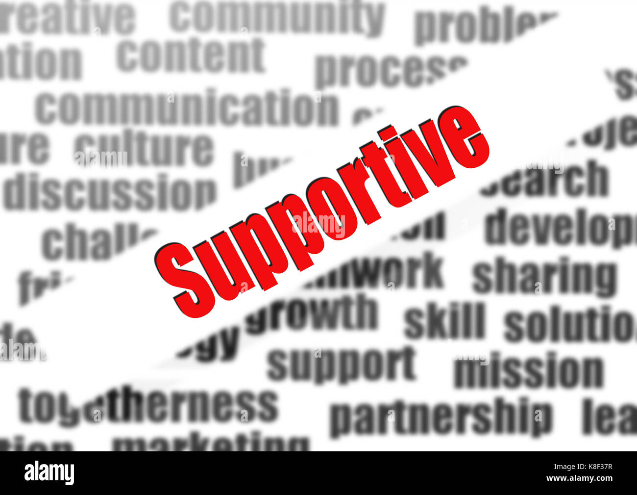 Supportive word cloud Stock Photo - Alamy
