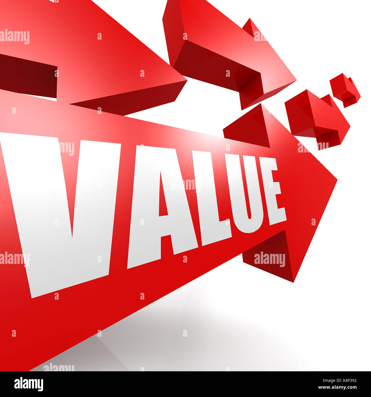 Value arrow in red Stock Photo - Alamy