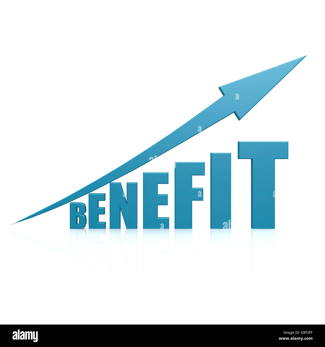 Benefit blue arrow Stock Photo - Alamy