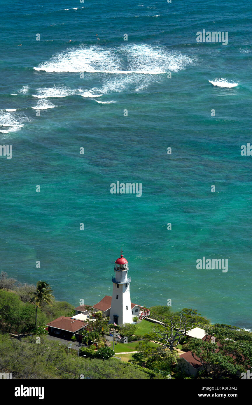 Lighthouse on the ocean shore near Honolulu, Hawaii Stock Photo - Alamy