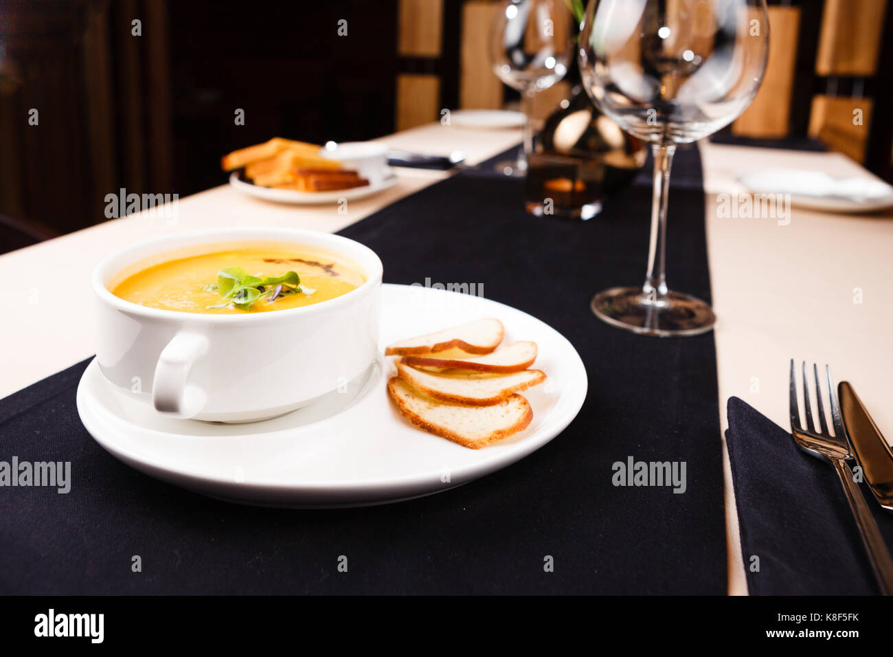 Puree of squash soup Stock Photo - Alamy