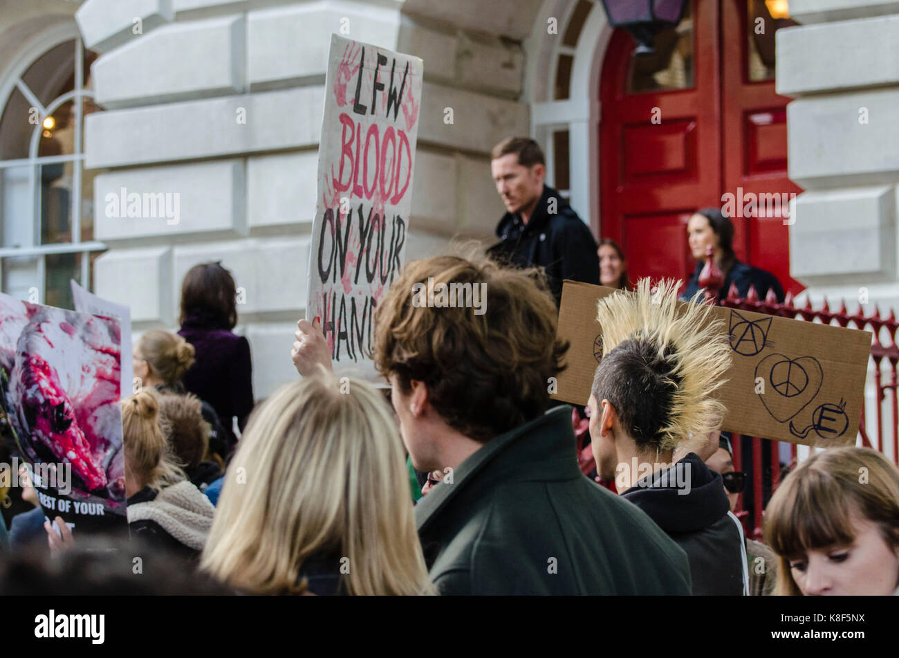The big london fashion week anti fur protest 2017 hi-res stock ...