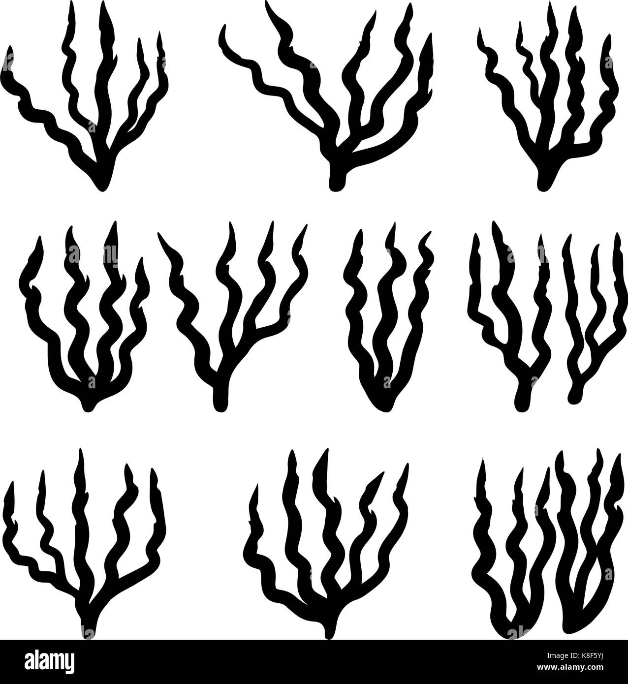 red algae silhouette vector symbol icon design. Beautiful illustration ...