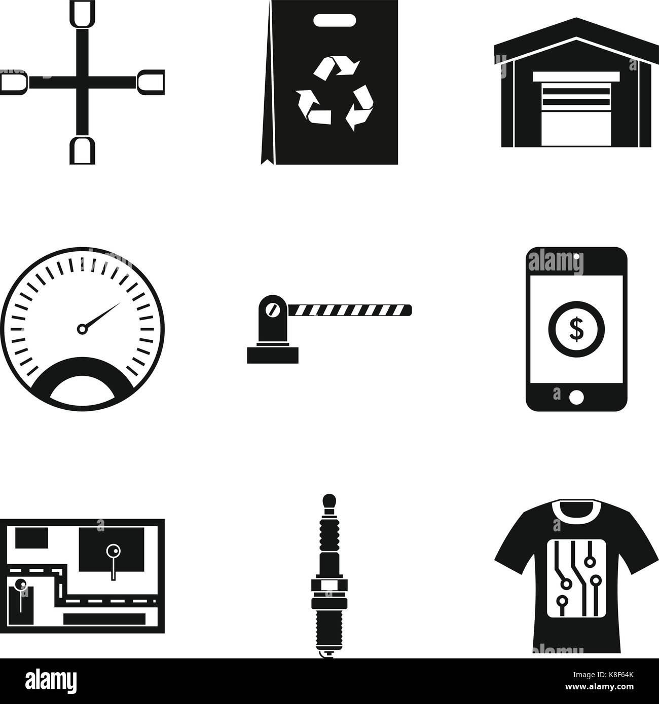 Auto repair icons set, simple style Stock Vector Image & Art - Alamy