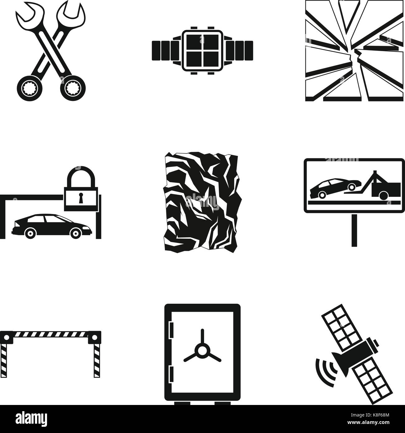 Damaged car icons set, simple style Stock Vector Image & Art - Alamy