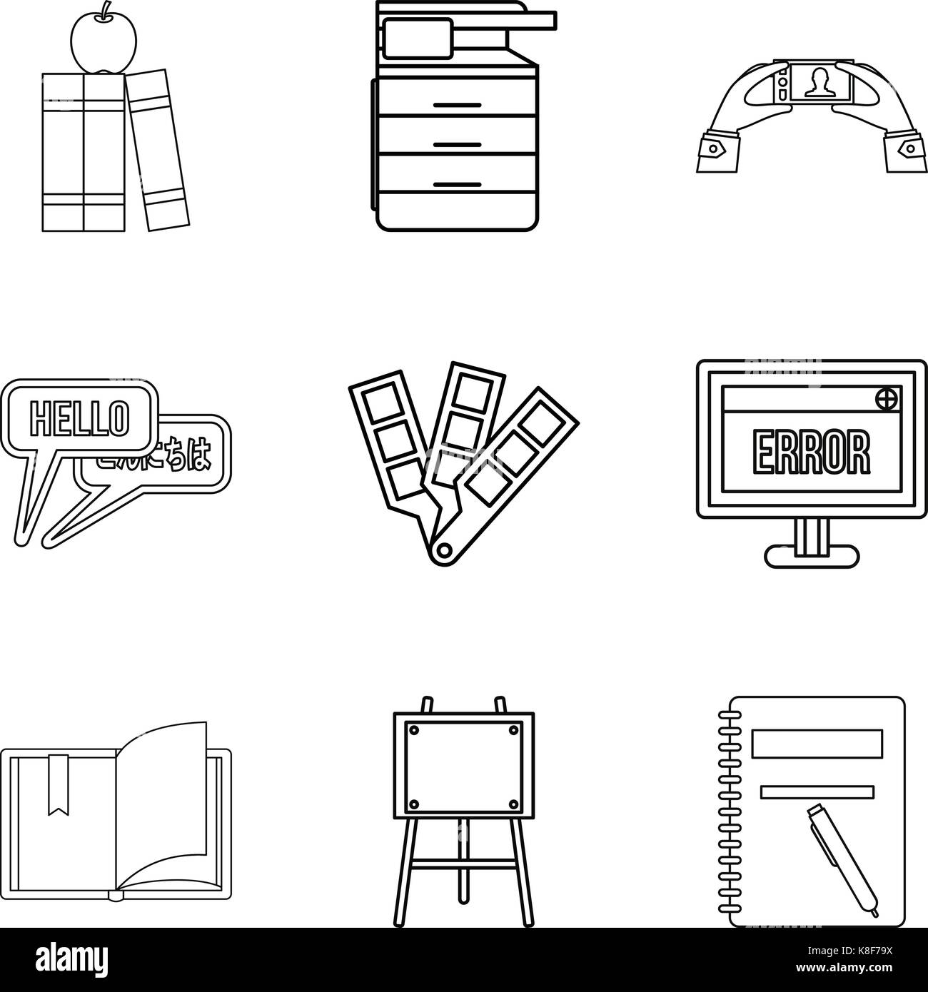 Journal icons set, outline style Stock Vector Image & Art - Alamy