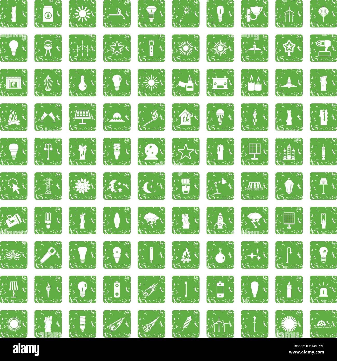 100 light source icons set grunge green Stock Vector Image & Art - Alamy