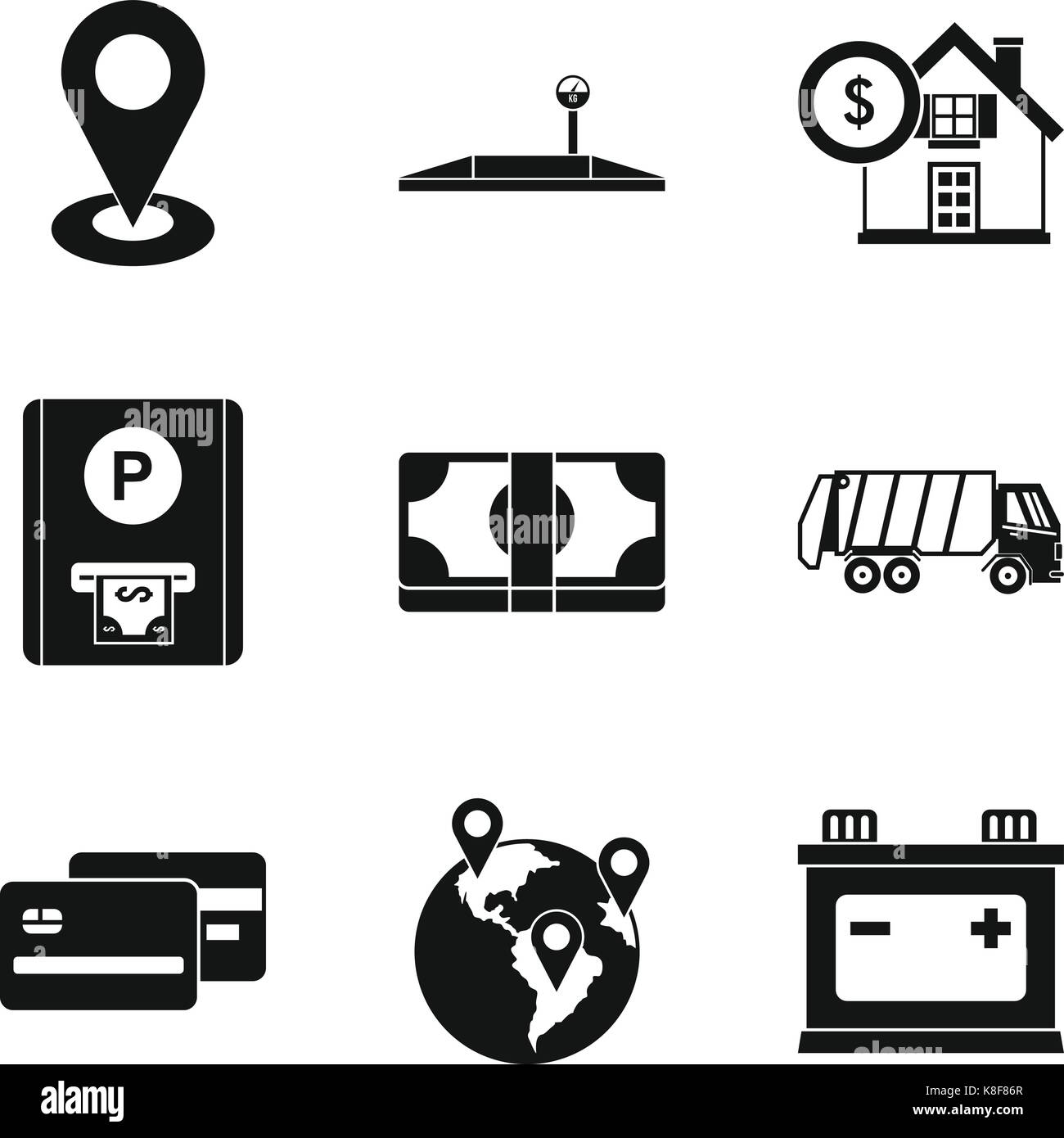 Relocation service icons set, simple style Stock Vector Image & Art - Alamy