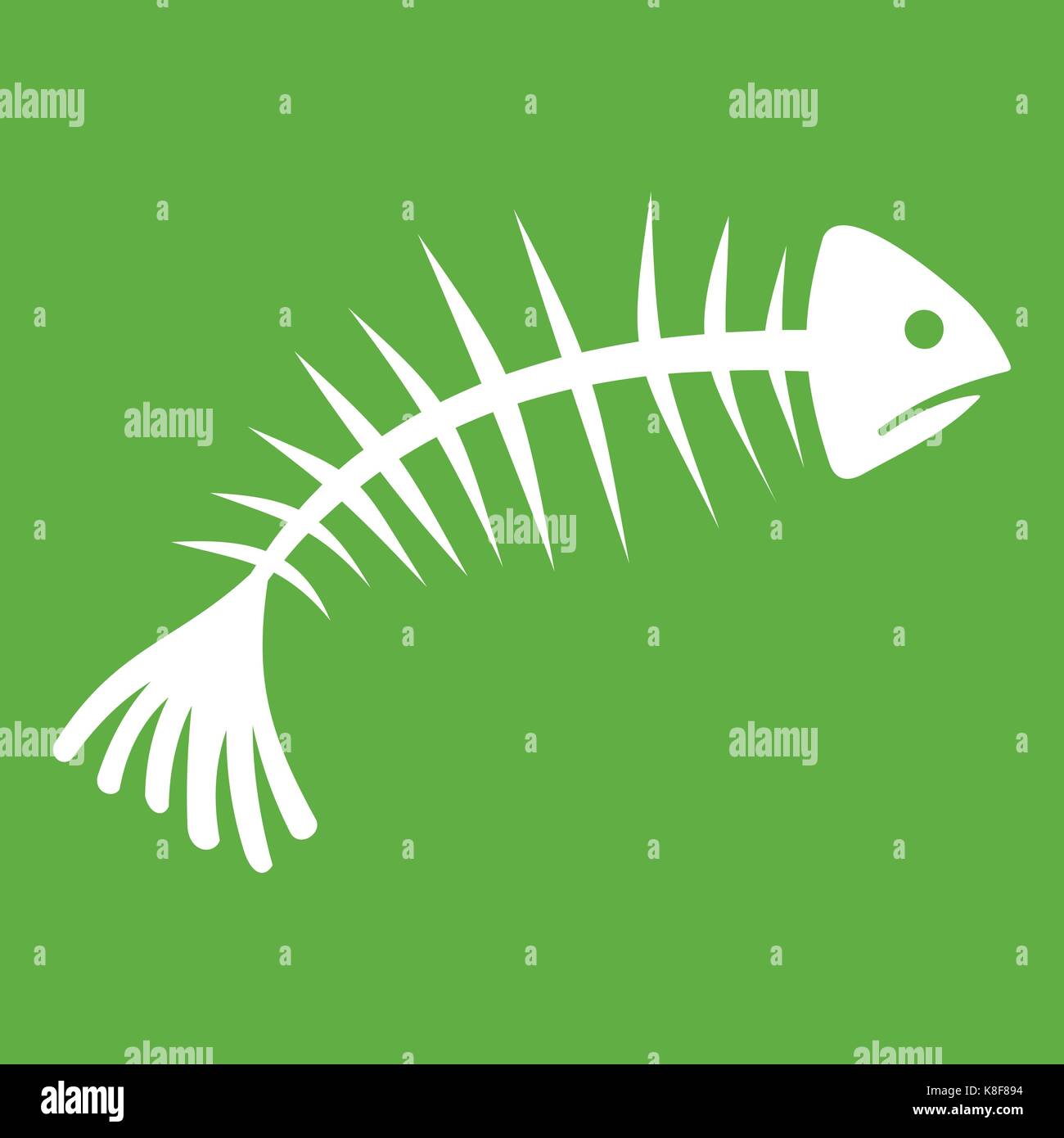 Fish bones icon green Stock Vector Image & Art - Alamy