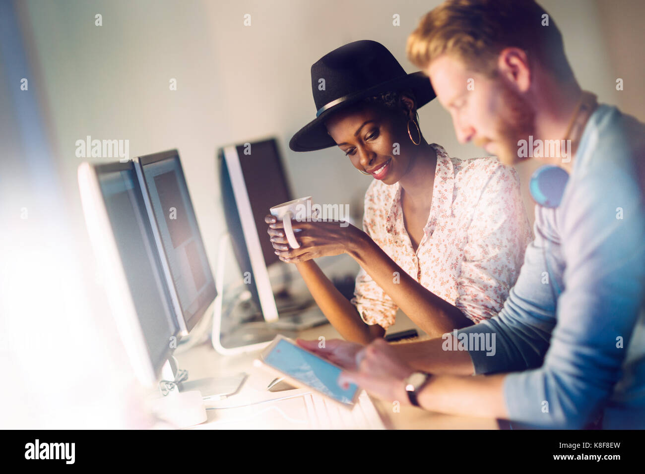 Software engineers working on project and programming in company Stock ...