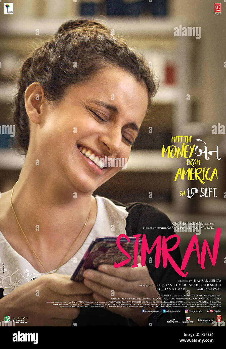 SIMRAN, poster, Kangana Ranaut, 2017. © T-Series /Courtesy Everett ...