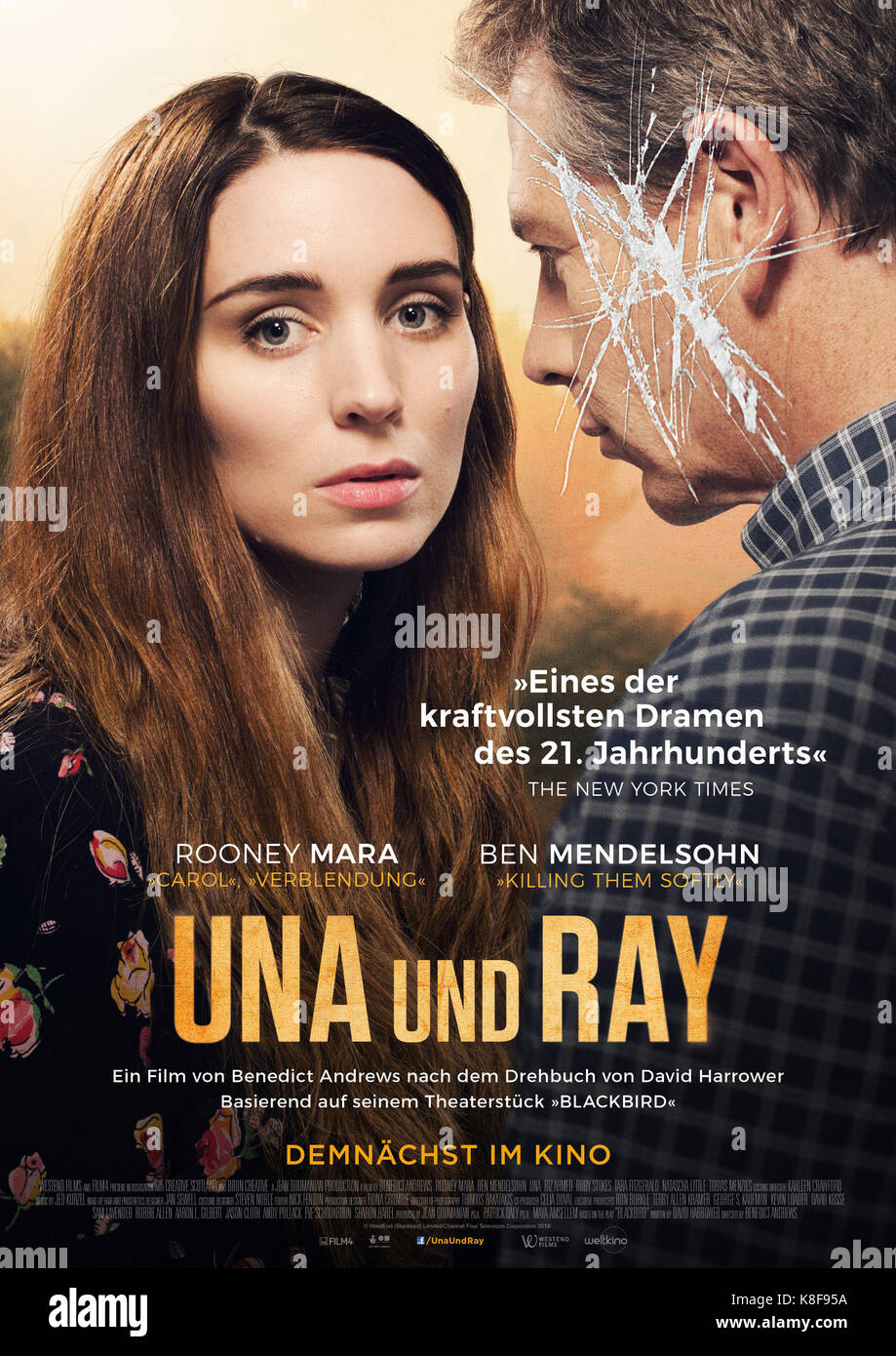 UNA, (aka UNA UND RAY), German poster, from left: Rooney Mara, Ben ...