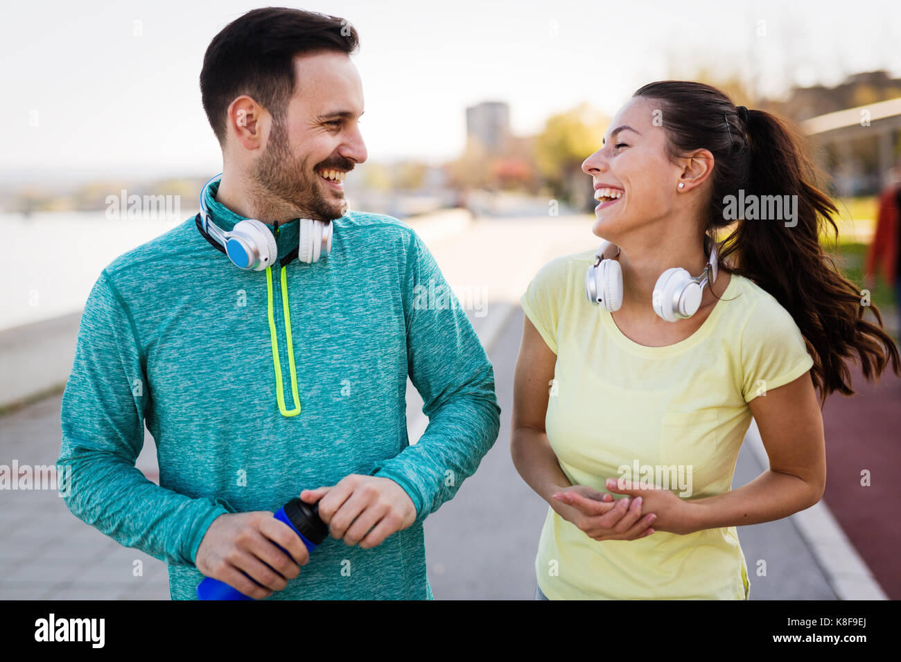 Running race training couple hi-res stock photography and images - Alamy