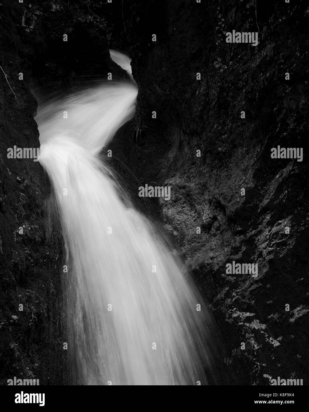 Waterfall, black and white Stock Photo - Alamy