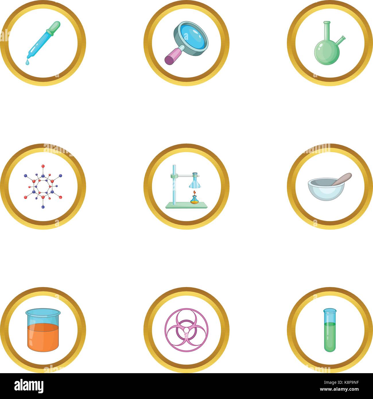 Chemical equipment icons set, cartoon style Stock Vector Image & Art ...