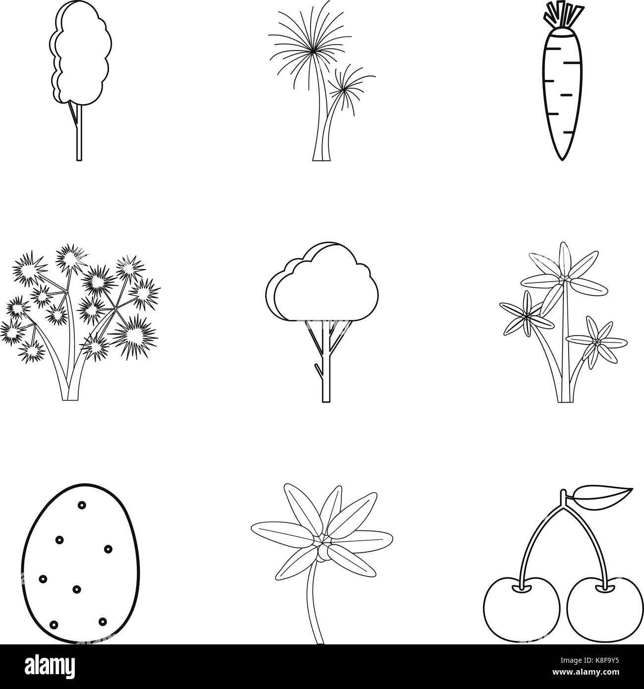 Own vegetable icons set, outline style Stock Vector Image & Art - Alamy