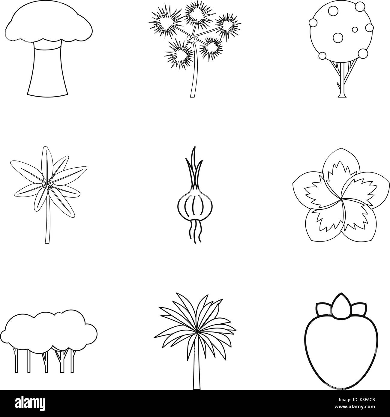 Grow vegetable icons set, outline style Stock Vector Image & Art - Alamy