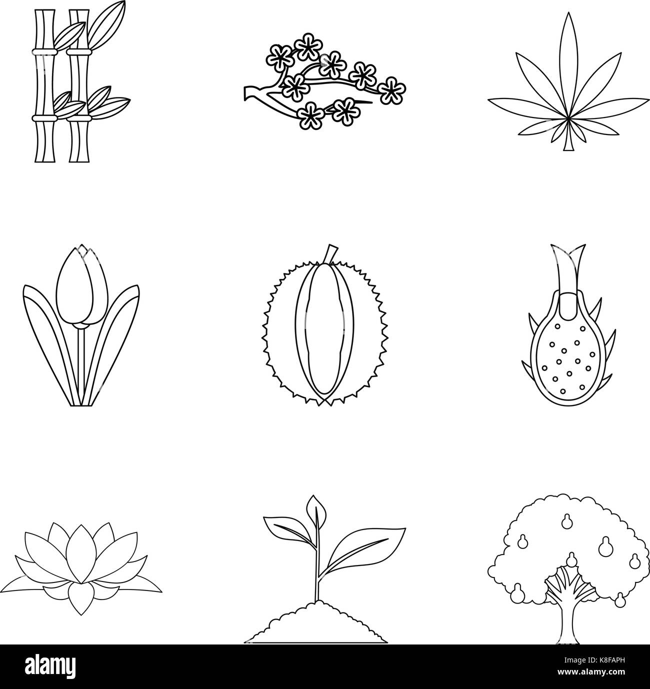 Grow food icons set, outline style Stock Vector Image & Art - Alamy