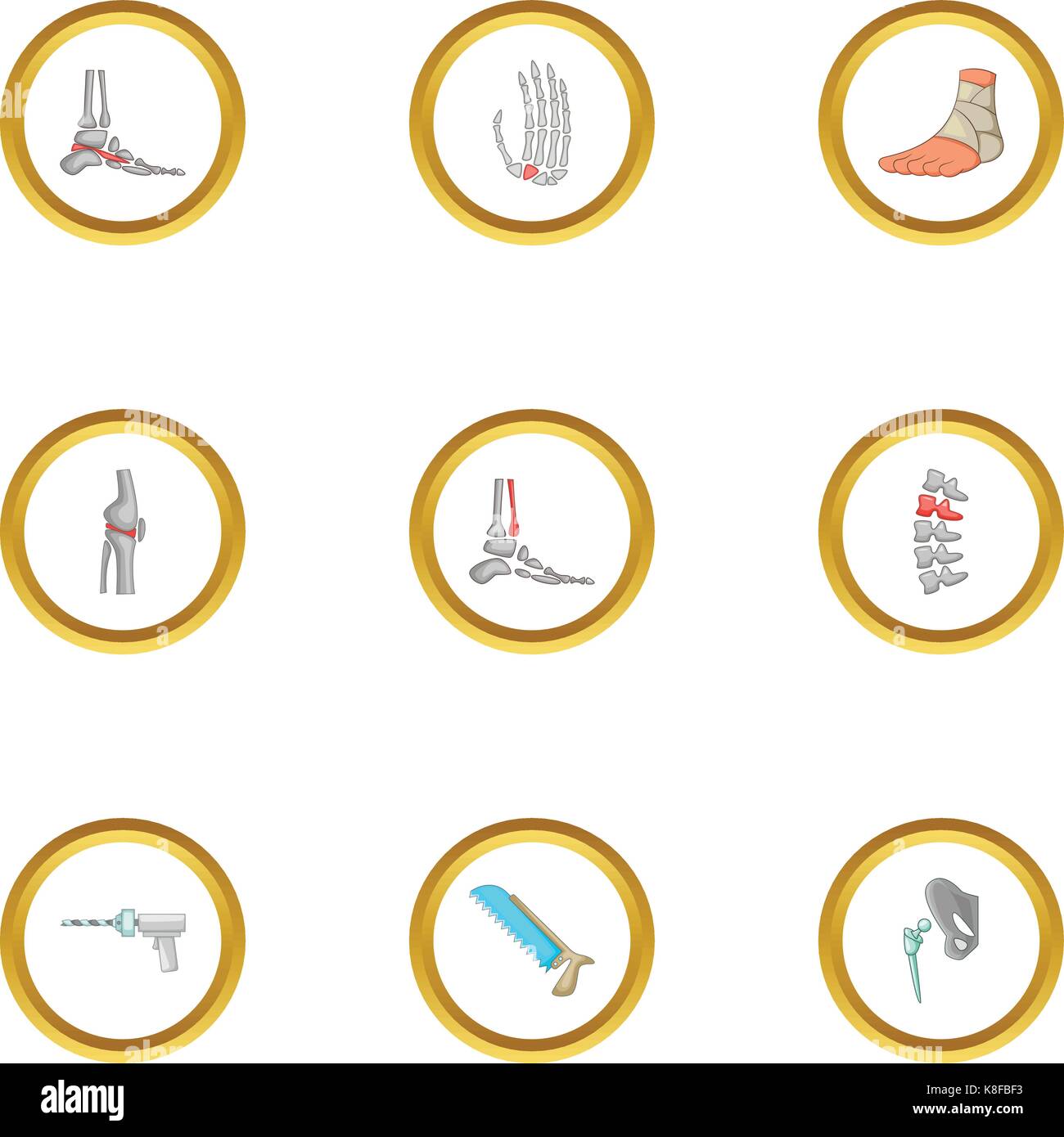 Surgical intervention icons set, cartoon style Stock Vector Image & Art ...